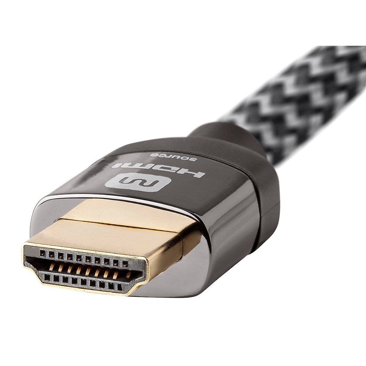 Monoprice 4K High Speed HDMI Cable - Braided - 4K@60Hz, 18Gbps, HDR, CL3 In-Wall Rated, 50ft, Grey
