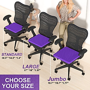 Gel Seat Cushion, Seat Cushion with Non-Slip Cover Gel Cushion for Office Chair Car Wheelchair Seat Cushion Double Thick Breathable Honeycomb Egg Seat Cushion for Tailbone Back Sciatica Pain Relief