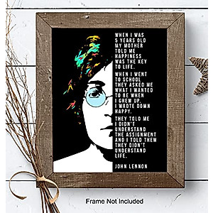 Quote Wall Decor Print - Funny Inspirational 8x10 Home Art for Bedroom, Living Room, Office, Apartment - Unique Gift for 60s, 70s Music Fans