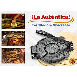 Vivicreate Cast Iron Tortilla Press 7.5 Inch. Tortilla Maker, Dough Press,Flour Tortilla press, Rotis Press, Grey Color