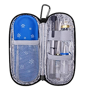 Yarwo Insulin Cooler Travel Case, Diabetic Medication Organizer with 2 Ice Packs for Insulin Pens and Other Diabetic Supplies, Black