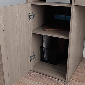 Sauder Beginnings Engineered Wood Desk w/Hutch in Silver Sycamore/Brown Finish