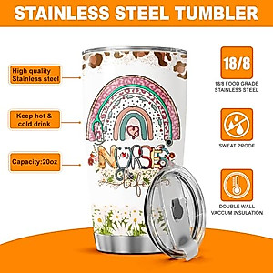 HUBUPU Nurse Gifts, Tumbler 20 Oz With Lid And Straw, A Truly Nurse, Tumblers Nurses Coffee Cups Week For Nursing Women School