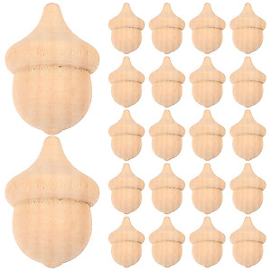 Healifty Unfinished Wood Acorn DIY Natural Wooden Acorn for Arts and Crafts for Children Kid Graffiti Rustic Wedding Party Decorations 30pcs