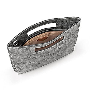 The Sak Linden 3-in-1 Convertible Crossbody Bag in Crochet, Adjustable Multi Use Strap, Dark Silver