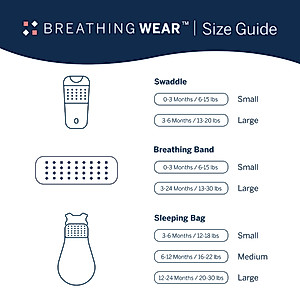 Nanit Breathing Wear Sleeping Bag – 100% Cotton Baby Sleep Sack - Works Pro Baby Monitor to Track Breathing Motion Sensor-Free, Real-Time Alerts, Size Small, 3-6 Months, Pebble Grey