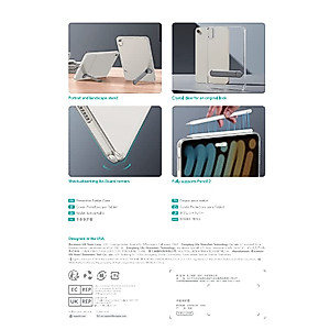 ESR for iPad Mini 6 Case, iPad Mini 6th Generation Case with Stand(8.3 inch, 2021), 3 Stand Modes, Slim and Light, Yellowing Resistant, Boost Kickstand Case, Clear