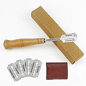 Amytalk Bread Lame with Replaceable 5 Blades, Bread Lame Dough Scoring tool with Wooden Handle, Lame Bread Slashing Tool, Bakers Lame for Cutting Bread