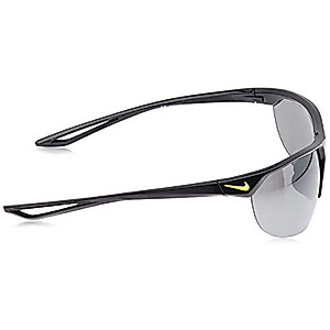 Nike Golf Cross Trainer Sunglasses, Black/Volt Frame, Grey with Silver Flash Lens