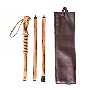 FOREST PILOT 3-pc Detachable Hardwood Walking Stick Pine Handle with Compass (Nature Color, 55 Inches, 1 Piece)