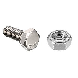 20 Set Hex Bolt Hex Head Screw Bolts 304 Stainless Steel Fully Threaded Hex Tap Bolts with Nut（M6x16mm）