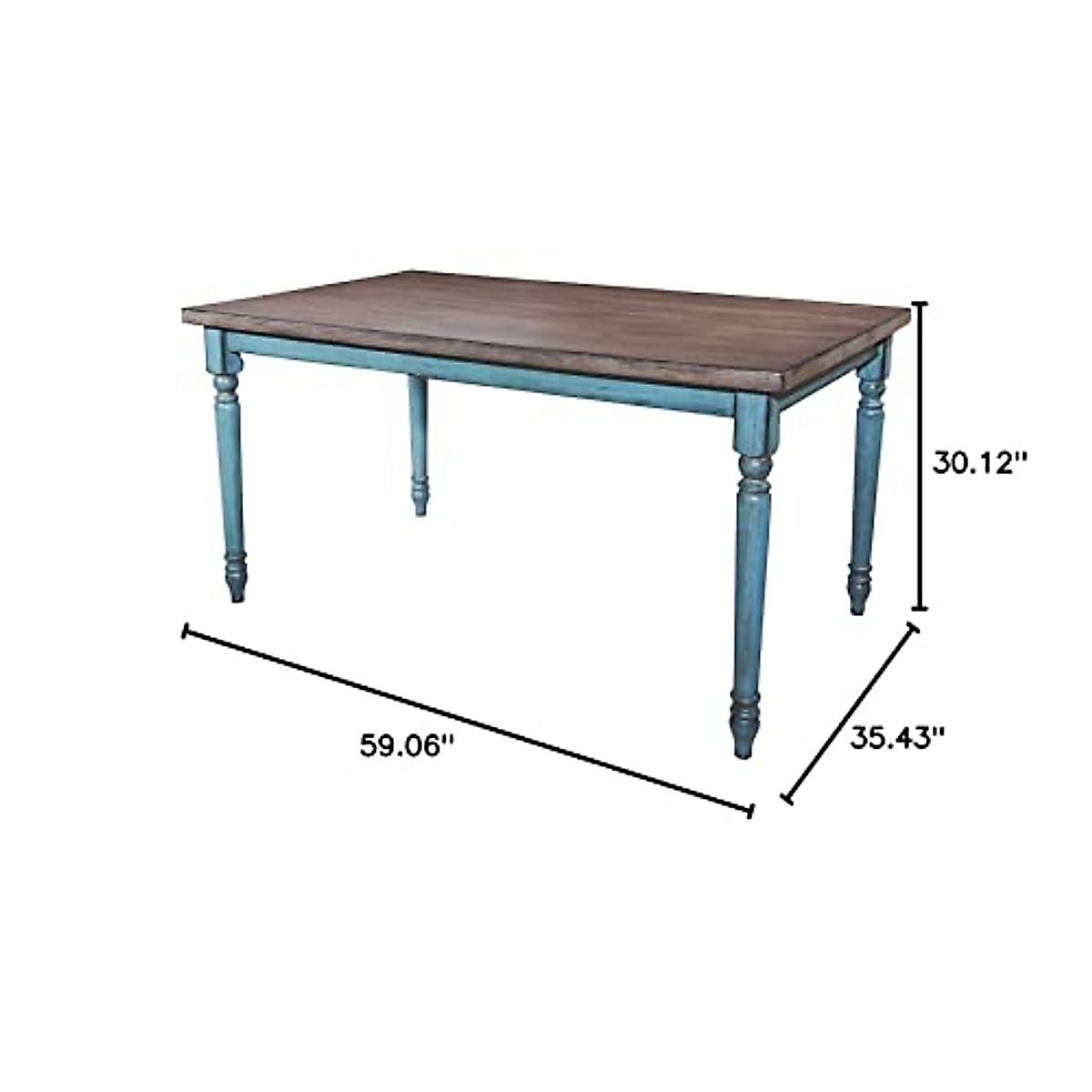 Powell Furniture Willow Dining Table, Multicolor, 35.1/2" x 59" x 30.1/4"