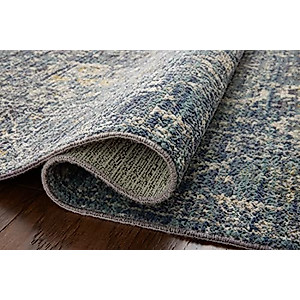 Loloi Jean Stoffer x Bradbury Collection, Ocean & Gold, 10'-0" x 14'-0" Area Rug – Modern & Traditional Area Rugs for Living Room Bedroom Entryway & Hallway No Shed High Traffic Area Decor Rug