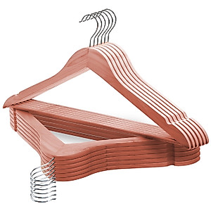 Neaties Premium Red Cedar Hangers for Closet 1/2" Thick Cedarwood Hangers with Bar - Cedar Pant Bar Cedar Jacket Hangers Cedar Suit Hangers Wooden Hangers Cedar Coat Hangers (18 Pack)