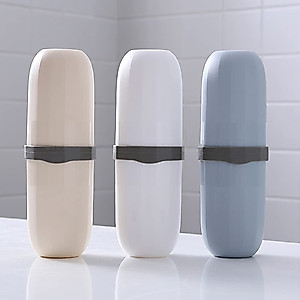 Travel Toothbrush Cup Case, Portable Plastic Toothbrush Holder Case Toothbrush Travel Containers with Cover Toothpaste Storage Box for Travel Business Trip Home Camping School Daily Uses