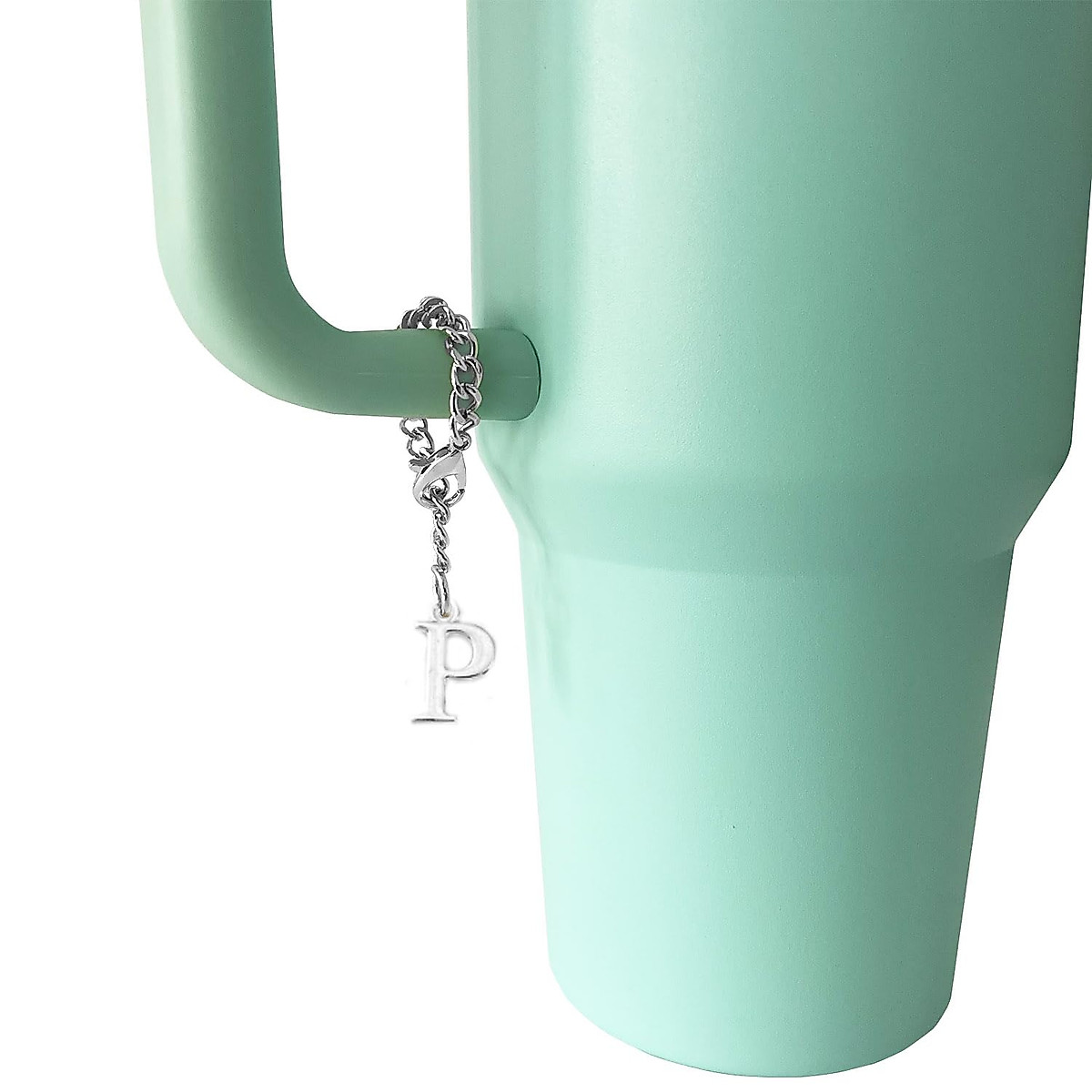 Tovly 2PCS Letter Charm Accessories For Stanley Cup A-Z ID Initial Pendants Personalized Charms For Stanley Tumbler Handle (P)