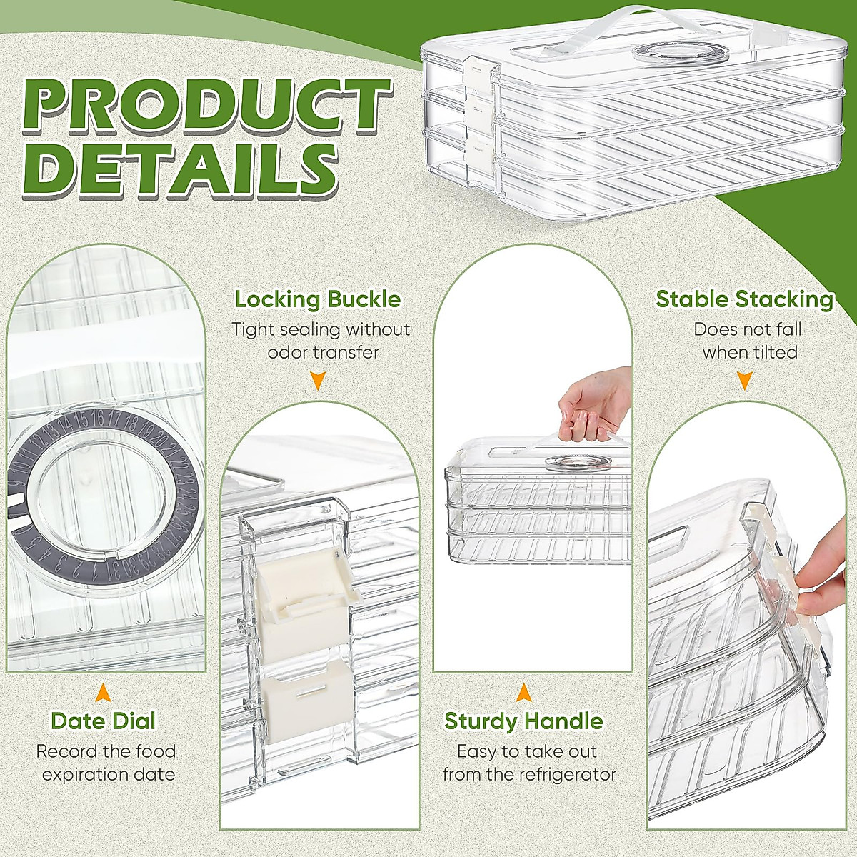 SiliFine Deli Meat Container for Fridge Organizer Food Storage Boxes with Lid Stackable Lunch Meat Container Airtight Deli Holder for Refrigerator Organizing Salami Cold Cut Turkey Bacon Pantry