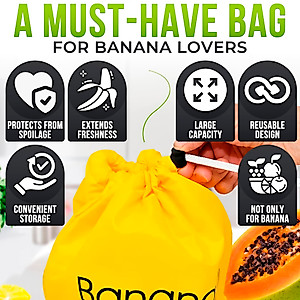 Banana Bag Yellow Products Bag - Fruit and Vegetable Storage Magic Bag Fruit Organizer for Refrigerator Reusable Grocery Bags - Washable Storage Bag Potato Sack Reusable Food Saver Bags Seed Sack Bags