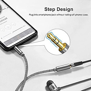 KINPS Auxiliary Audio Cable 3.5mm Aux Cord Stereo Jack Male to Male Aux Cable for Phones, Headphones, Speakers, Tablets, PCs, MP3 Players and More (10FT/3M, Gray)