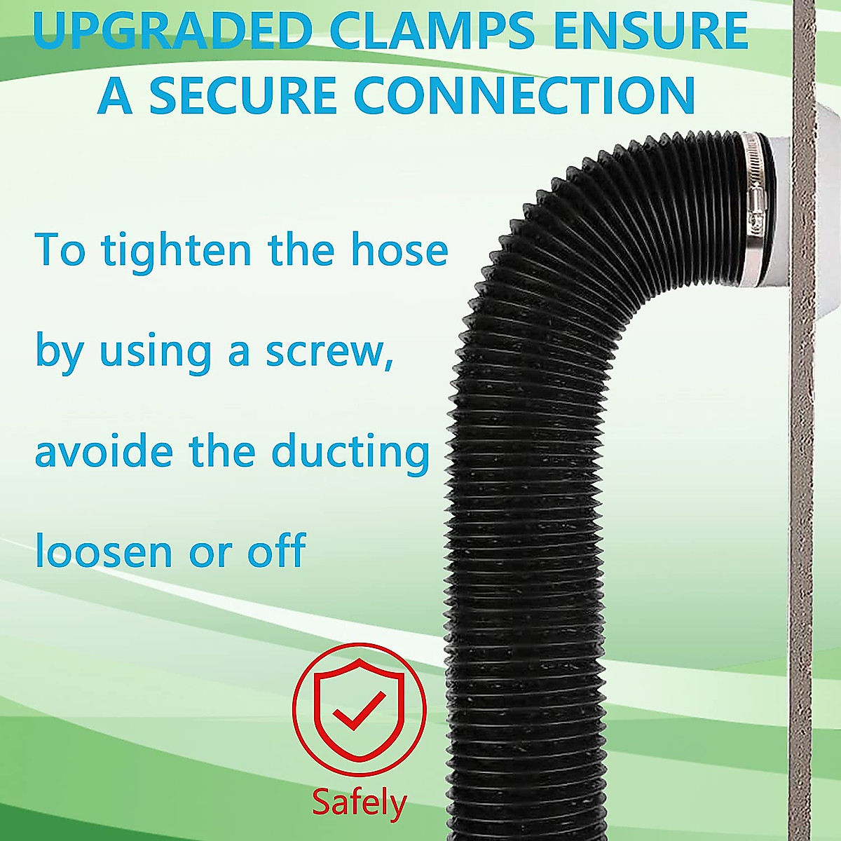 Funmit Dryer Vent Hose Kit - 4 In Diameter by 10 Ft Length - with 2 Stainless Steel Worm Clamp - Flexible Universal Aluminum Foil Non-Insulated - Silver