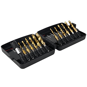 Drill Tap Bit Set, 3 in 1 Thread Tapping Drill Bit with Box, Hex Shank High Speed Steel Twist Drill Tapping Tool with Quick Change Adaptor, 13pcs