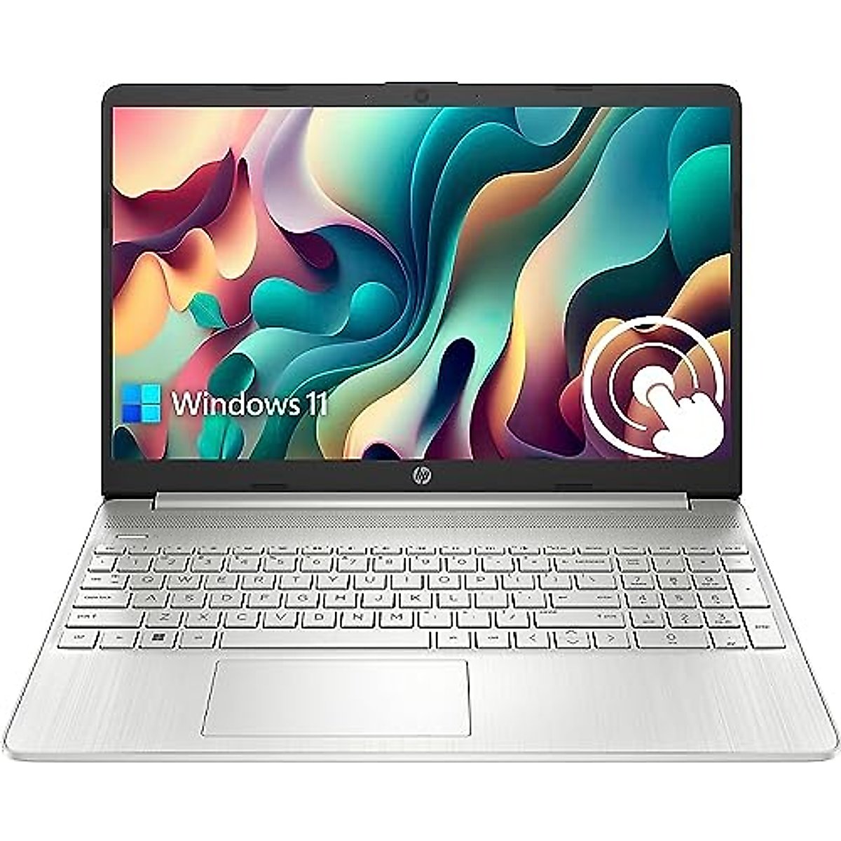 HP 2023 Newest Laptop, 15.6" Touchscreen Display, Intel Core i3-1115G4 Processor(Beat i5-1035G4), 8GB RAM, 256GB SSD, WiFi, Bluetooth, Numeric Keypad, Windows 11 Home in S Mode, Silver
