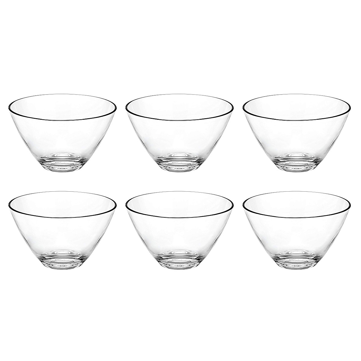 Glass Individual Small Bowl - Set of 6-4.75" D - By Barski - European Quality - Could Be Used For Small Fruit/Nut/Dessert - Bowls are 4.75" Diameter - Made in Europe