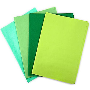 Hi Sasara 100 Sheets Assorted Green Tissue Paper Bulk,14 x 20 inch,Green Tissue Paper for Gift Bags,4 Green Colors Tissue for St. Patrick's Day,Christmas,Wedding,Birthday