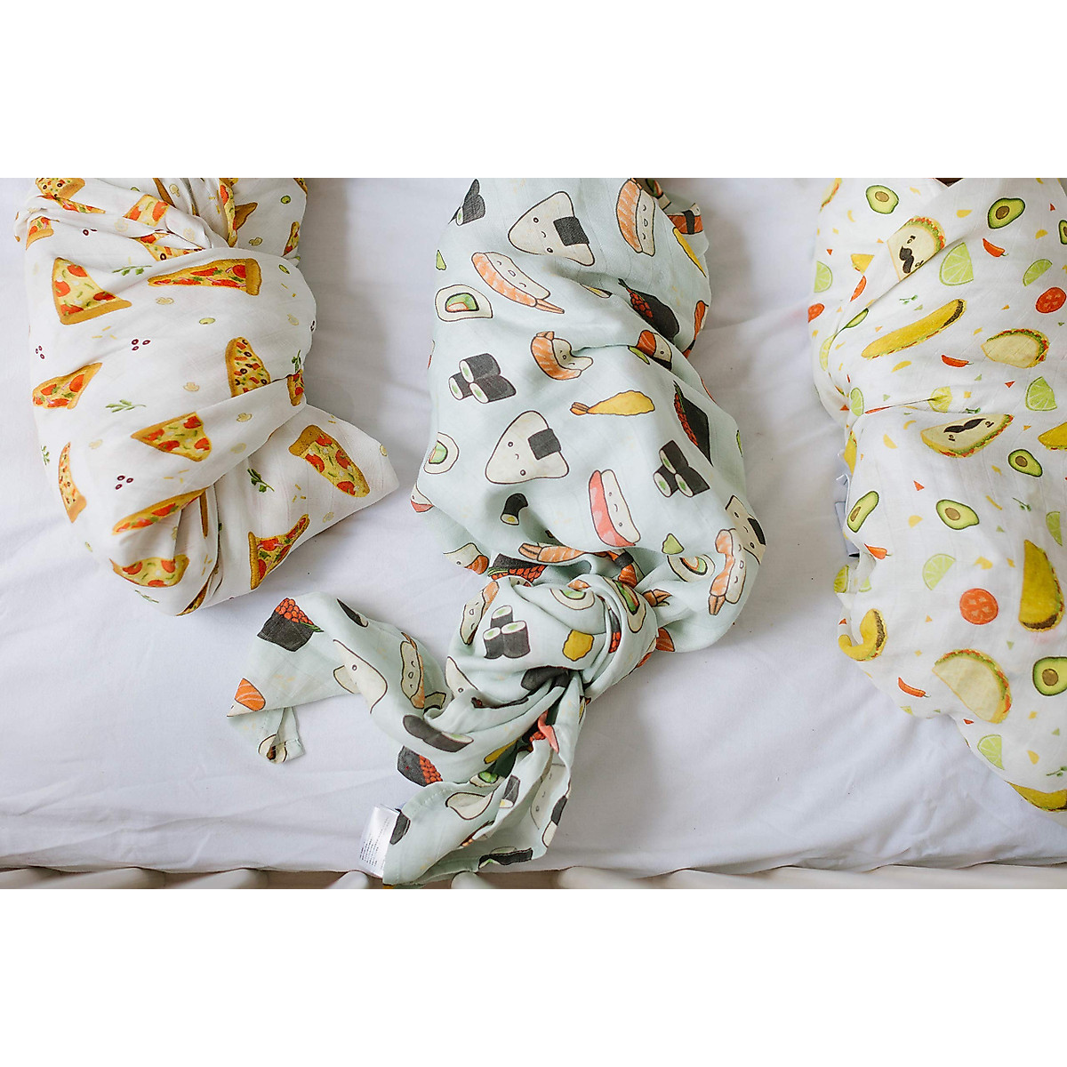 Loulou Lollipop Soft Baby Swaddle Blanket Muslin Wrap Receiving Blanket for Newborn to Toddler Girl and Boy, Large 47” by 47” - Sushi…