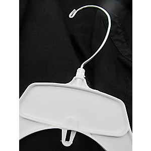 NAHANCO 18800 Floor Ready Plastic Shirt/Dress Hanger with Chrome Swivel Hook and Coordinate Hook, Heavy Weight, 17", White (Pack of 100)