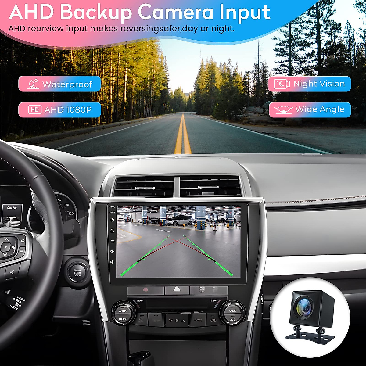 2+32 Android 12 Car Stereo for Toyota Camry 2015 2016 2017, 10.2" HD Touch Screen car Radio with Wireless Carplay & Android Auto, Mirror Link, Bluetooth, WiFi, GPS Navigation, Backup Camera