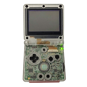 Cowhilan Replacement Clear Full Housing Shell Case Compatible with Gameboy Advance SP GBA SP Console, Send with Game Card Shell, Transparent