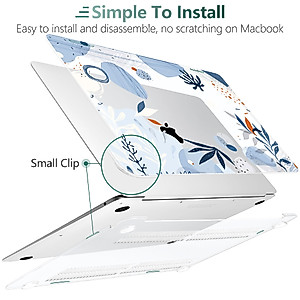 Yebiseven Case for MacBook Air 13 inch 2021 2020 2019 2018 Model A2337 M1/A2179/A1932, Laptop Hard Shell Case with Keyboard Cover & Screen Film & OTG Adapters & 2 Webcam Covers, Geometric Floral