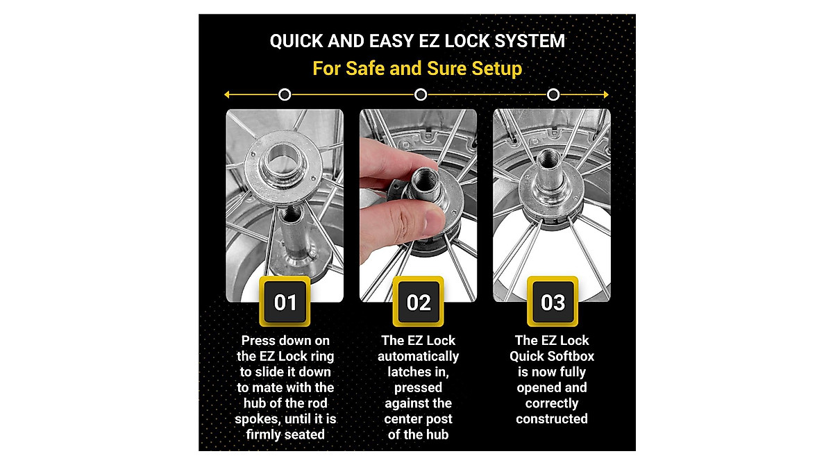 Gsinnerlink EZ Lock 12x36 Softbox - Quick Setup for Studio & Portrait