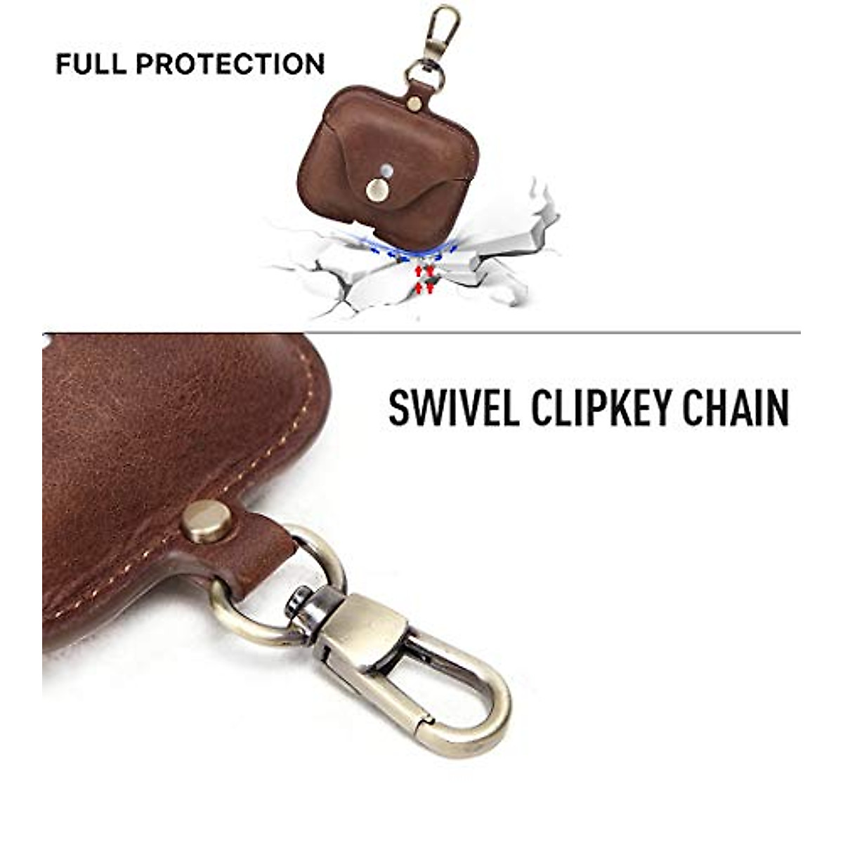 for AirPod Pro Case Leather, Personalized Genuine Leather Protective Airpod Pro Case Cover Shockproof with Loss Prevention Clip for Apple AirPods 3 Pro Wireless Charging Case for airpods (Customize)