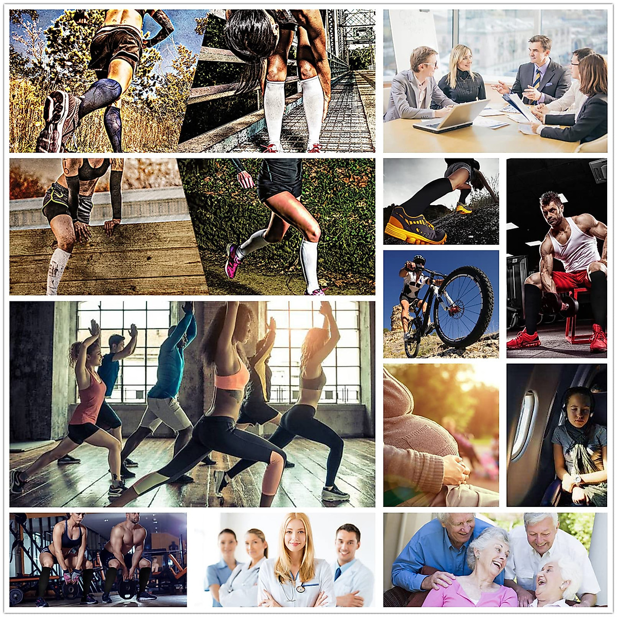 FEYHAY Copper Compression Socks(8 Pairs) for Men & Women 15-20 mmHg is Best Athletic & Daily for Running Flight Travel Climbing(L/XL