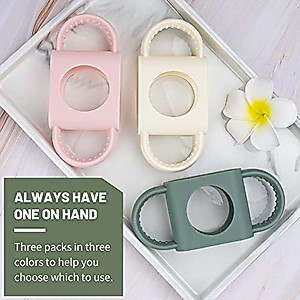 3 Pack Bottle Handles Compatible with Dr Brown Narrow Baby Bottles and Wide-Neck Bottles Non-Slip Easy Grip Handles - BPA-Free Food Grade Silicone Dishwasher Safe - Milk White, Green, Pink