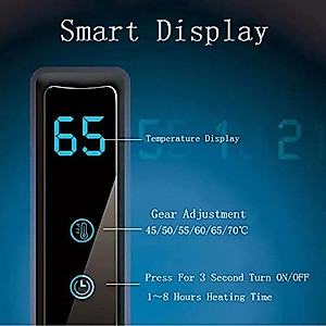 EWDPHW Electric Heated Towel Rack Gold for Bathroom, Rotatable Towel Rack with Timer, 80W Wall Mounted Towel Warmer Racks, 304 Stainless Steel Heated Towel Rail, Plug in