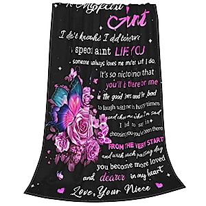 AJIIUSV for Aunt to My Aunt Blanket from Niece Birthday Gifts for Aunt Throw Blankets Gratitude Flannel Blanket Women's Day Gifts 50"x60"