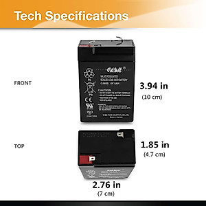 Casil 6v 5ah Battery AGM SLA Rechargeable Battery Replaces 6v 4.5 ah Rechargeable Battery, 6v Battery for Ride on Toys, Emergency Lights ELB-0604 Battery ELB0604 (1)