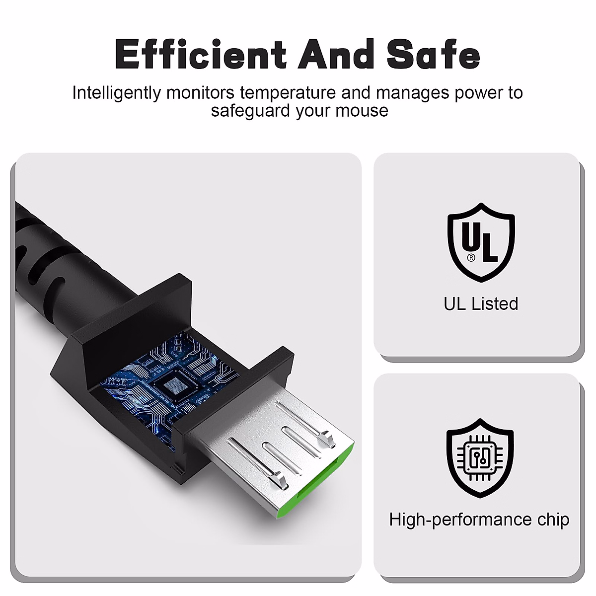 Alitutumao Viper Ultimate Braided Mouse Charging Cable USB Micro Cord Compatible with DeathAdder V2 Pro, Razer Naga Pro, Naga Pro 20000 DPI, Basilisk, Viper Ultimate Wireless Gaming Mouse