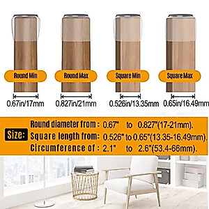 16 PCS Transparent Silicone Chair Leg Floor Protectors for Hardwood Floors.Small 3/4".