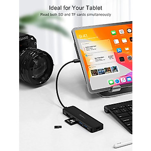 USB C Hub HDMI PD Adapter for MacBook Air/Pro, Surface Pro 7/8, XPS and More, Dockteck 6-in-1 Type C Hub with 4K 60Hz, 100W PD, SD & microSD Card Reader, 2 USB 3.0 Data 5Gbps