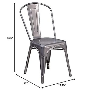 Flash Furniture Lincoln 4 Pack Clear Coated Metal Indoor Stackable Chair