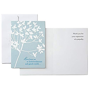 Hallmark Pack of 20 Thank You for Your Sympathy Cards, Cherry Blossom (Funeral Thank You Cards)