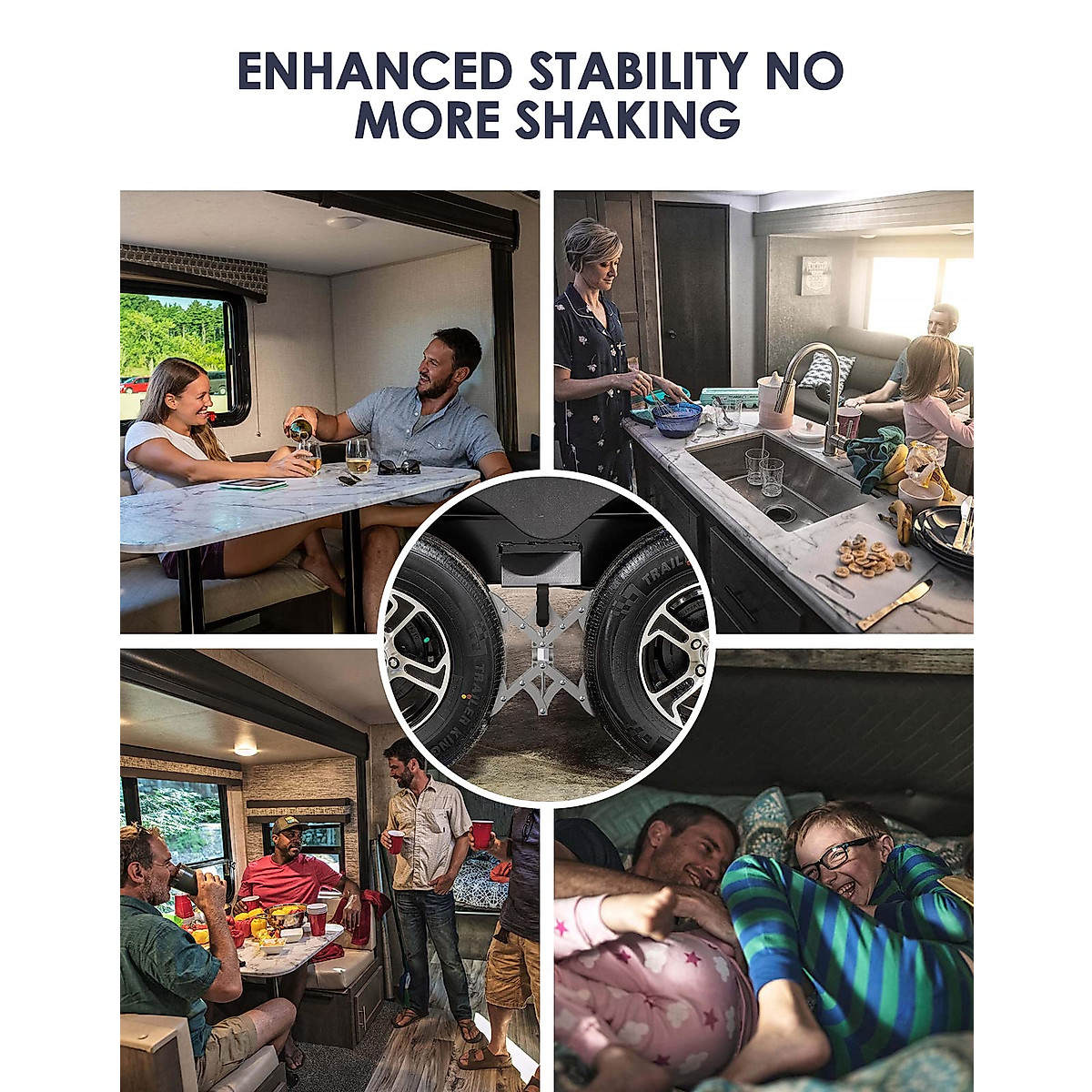 Sulythw X Chocks Wheel Stabilizer for Travel Trailers PRO [Specially Designed for Travel Trailers] Camper Wheel Chock Scissor Anti-Move Tire RV Accessories and Parts Multi-Function Wrench