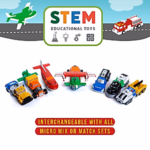 POPULAR PLAYTHINGS Micro Mix or Match Vehicles Deluxe Set of 9 Toy Cars Planes and More