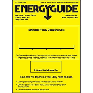 Stiebel Eltron Tankless Water Heater - Tempra 20 Trend – Electric, On Demand Hot Water, Eco, White