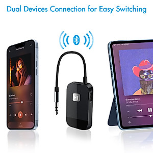 Giveet Bluetooth V5.3 Receiver for Home Stereo, Wireless Audio Adapter for Speaker/Home/Car Stereo Music Streaming Sound System, Support 3.5mm AUX RCA Jack, 20 Hours Playtime, Dual Devices Connection