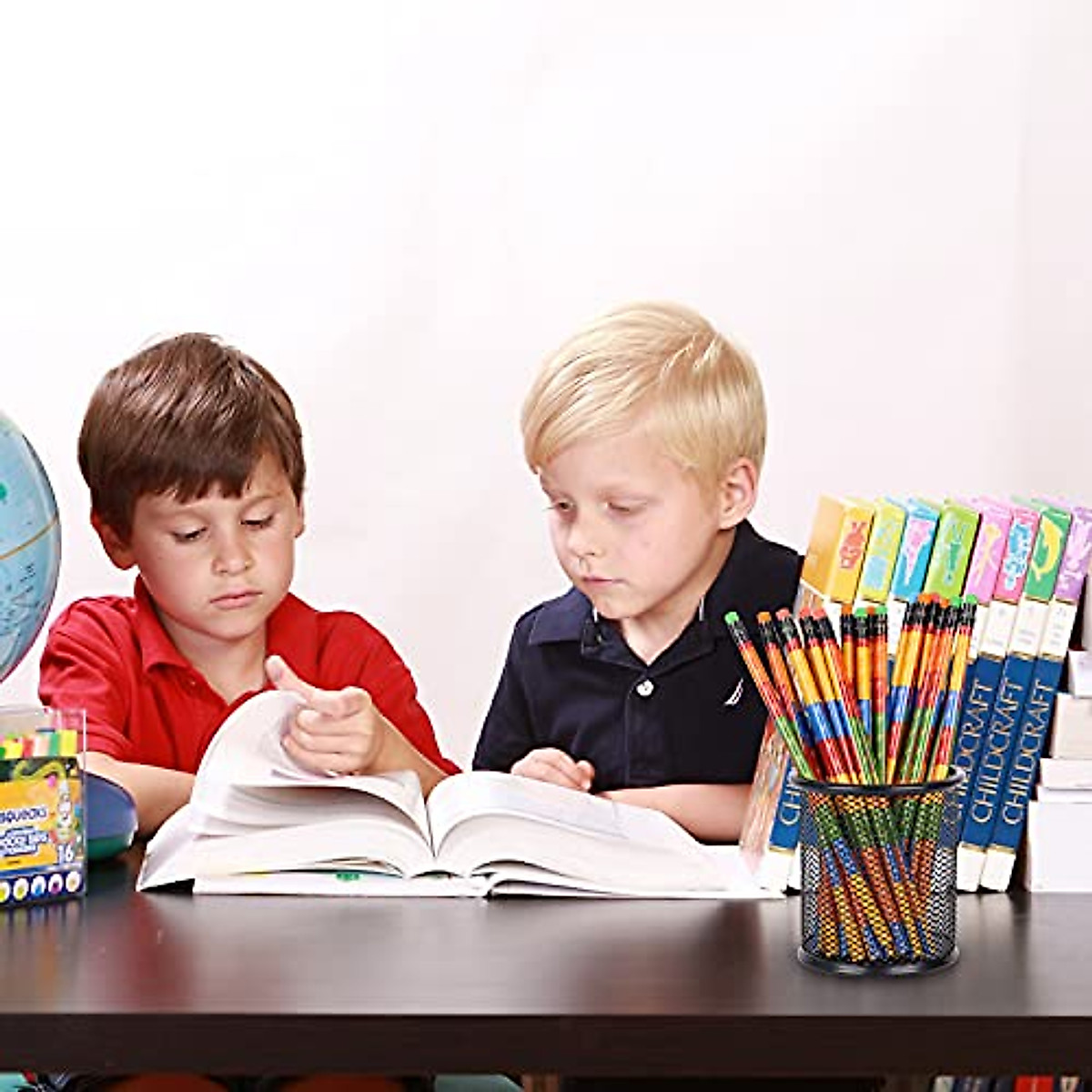 Kolewo4ever 200 Pieces Building Block Wood Pencils Colorful Round Pencils with Top Erasers Kids Birthday Goody Bag Bulk Filler for Exams, School, Office, Sketching and Learning Activities (200)